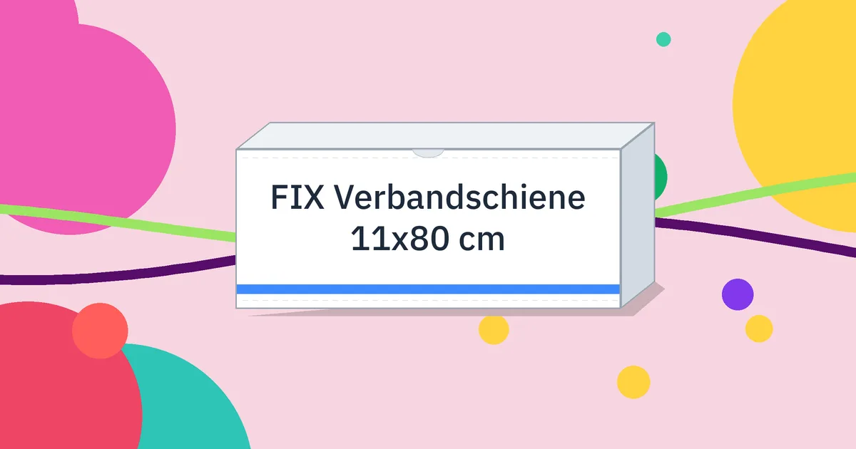 Symbolbild: Packung mit der Aufschrift FIX Verbandschiene 11x80 cm (PZN 06993605) – Verfügbarkeit und Bezug in Apotheken in Frankfurt am Main