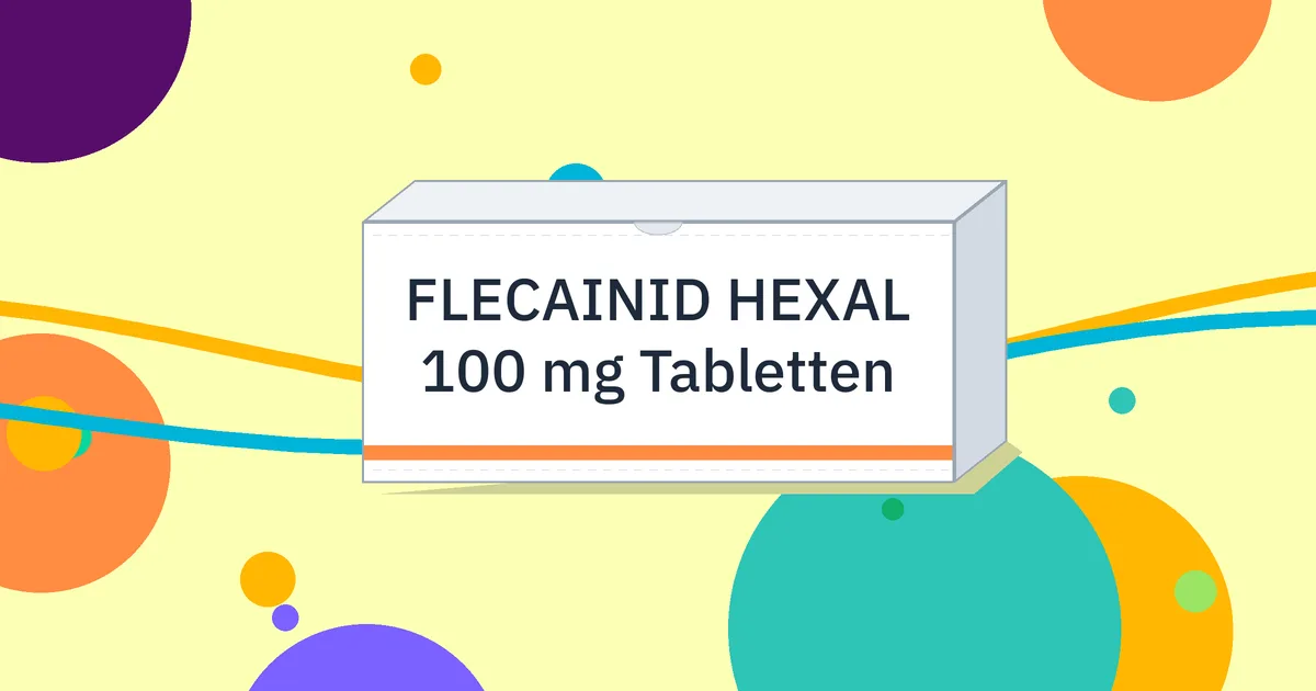 Symbolbild: Packung mit der Aufschrift FLECAINID HEXAL 100 mg Tabletten (PZN 00646073) – Verfügbarkeit und Bezug in Apotheken in Frankfurt am Main