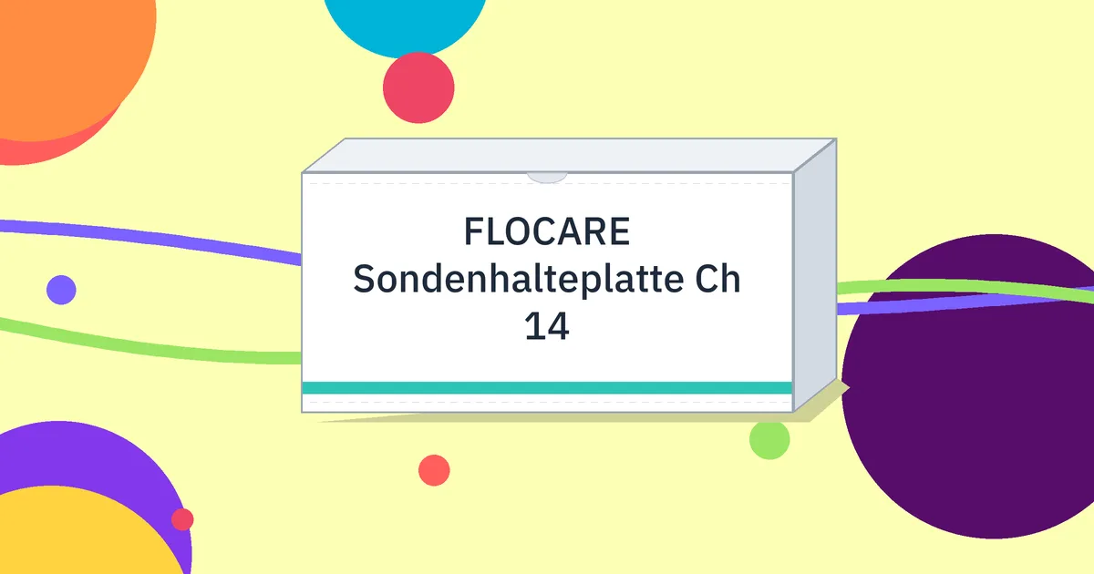 Symbolbild: Packung mit der Aufschrift FLOCARE Sondenhalteplatte Ch 14 (PZN 07258256) – Verfügbarkeit und Bezug in Apotheken in Frankfurt am Main