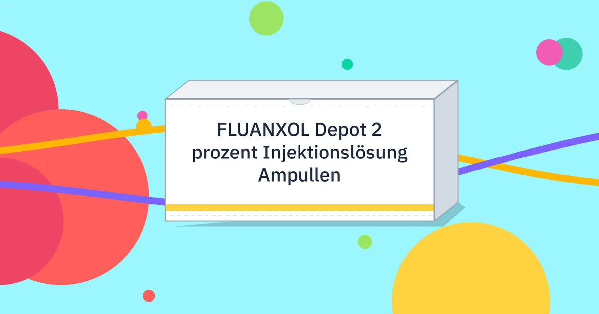 Symbolbild: Packung mit der Aufschrift FLUANXOL Depot 2 prozent Injektionslösung Ampullen (PZN 03293474) – Verfügbarkeit und Bezug in Apotheken in Frankfurt am Main
