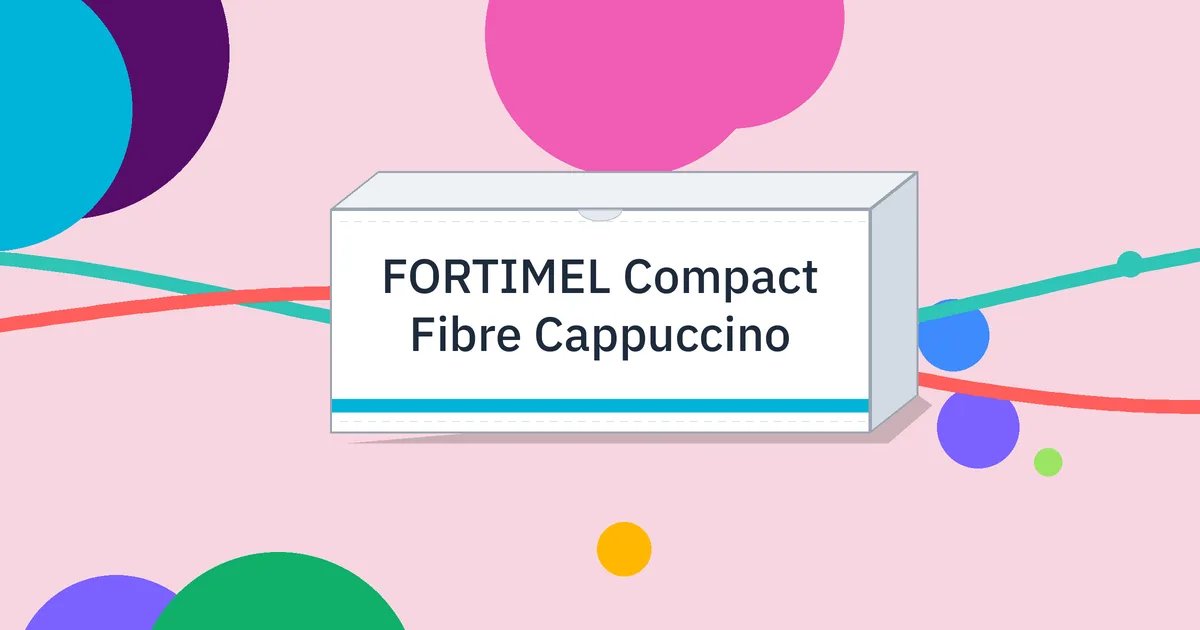 Symbolbild: Packung mit der Aufschrift FORTIMEL Compact Fibre Cappuccino (PZN 11513352) – Verfügbarkeit und Bezug in Apotheken in Frankfurt am Main