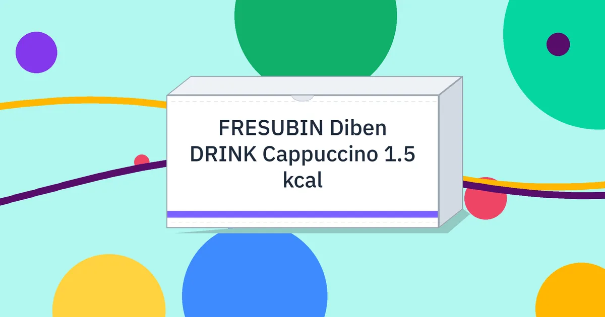 Symbolbild: Packung mit der Aufschrift FRESUBIN Diben DRINK Cappuccino 1.5 kcal (PZN 09209144) – Verfügbarkeit und Bezug in Apotheken in Frankfurt am Main
