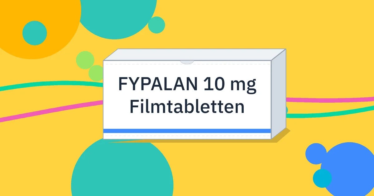 Symbolbild: Packung mit der Aufschrift FYPALAN 10 mg Filmtabletten (PZN 20333376) – Verfügbarkeit und Bezug in Apotheken in Frankfurt am Main