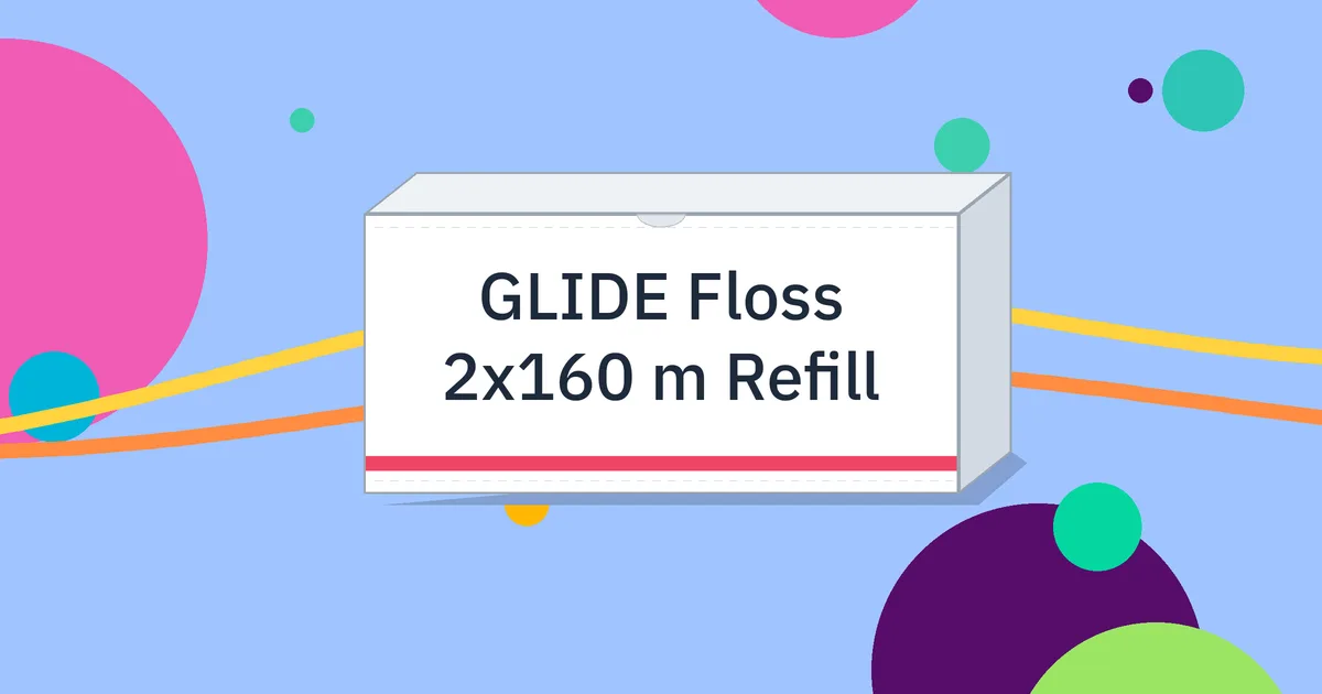Symbolbild: Packung mit der Aufschrift GLIDE Floss 2x160 m Refill (PZN 19785452) – Verfügbarkeit und Bezug in Apotheken in Frankfurt am Main