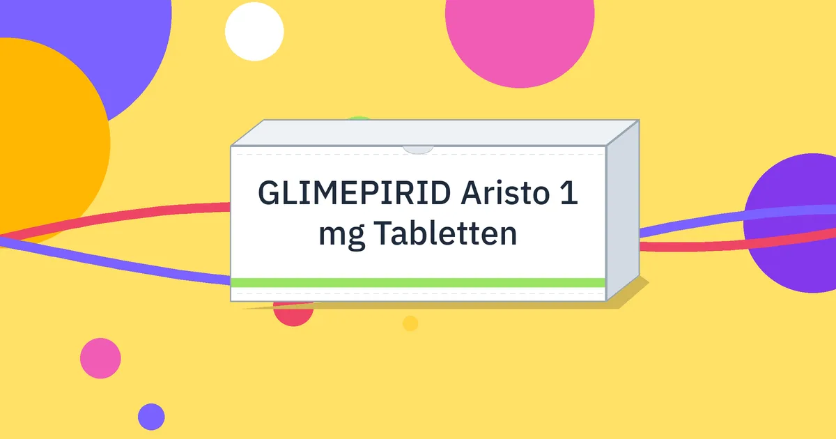 Symbolbild: Packung mit der Aufschrift GLIMEPIRID Aristo 1 mg Tabletten (PZN 07052052) – Verfügbarkeit und Bezug in Apotheken in Frankfurt am Main