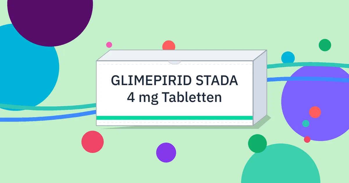 Symbolbild: Packung mit der Aufschrift GLIMEPIRID STADA 4 mg Tabletten (PZN 01092599) – Verfügbarkeit und Bezug in Apotheken in Frankfurt am Main