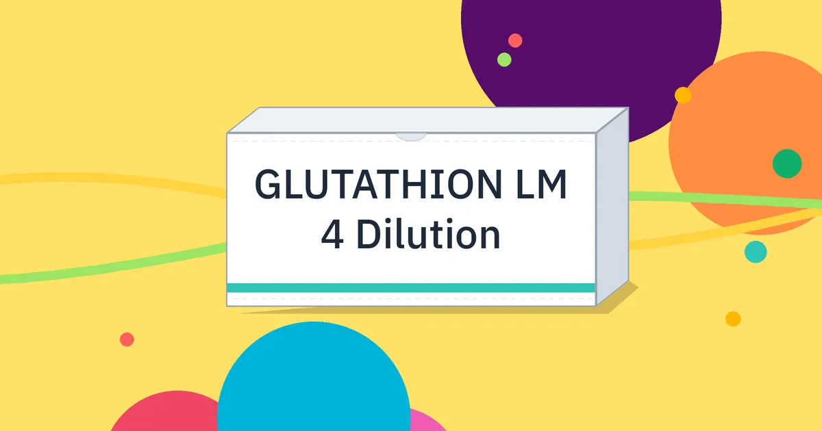 Symbolbild: Packung mit der Aufschrift GLUTATHION LM 4 Dilution (PZN 12879782) – Verfügbarkeit und Bezug in Apotheken in Frankfurt am Main