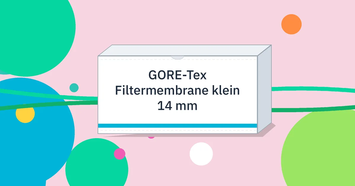 Symbolbild: Packung mit der Aufschrift GORE-Tex Filtermembrane klein 14 mm (PZN 02533309) – Verfügbarkeit und Bezug in Apotheken in Frankfurt am Main