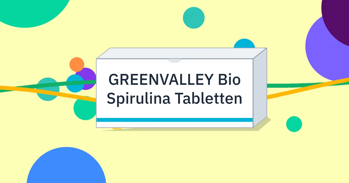 Symbolbild: Packung mit der Aufschrift GREENVALLEY Bio Spirulina Tabletten (PZN 01054044) – Verfügbarkeit und Bezug in Apotheken in Frankfurt am Main