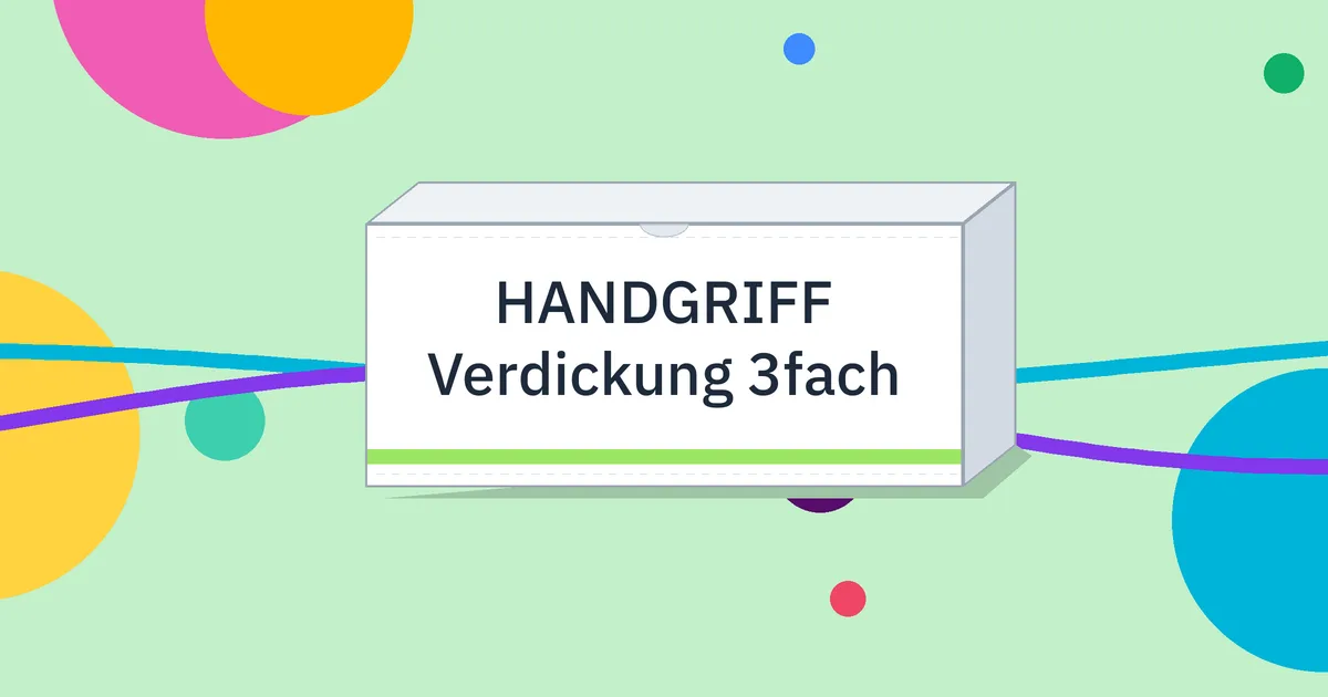 Symbolbild: Packung mit der Aufschrift HANDGRIFF Verdickung 3fach (PZN 10853034) – Verfügbarkeit und Bezug in Apotheken in Frankfurt am Main