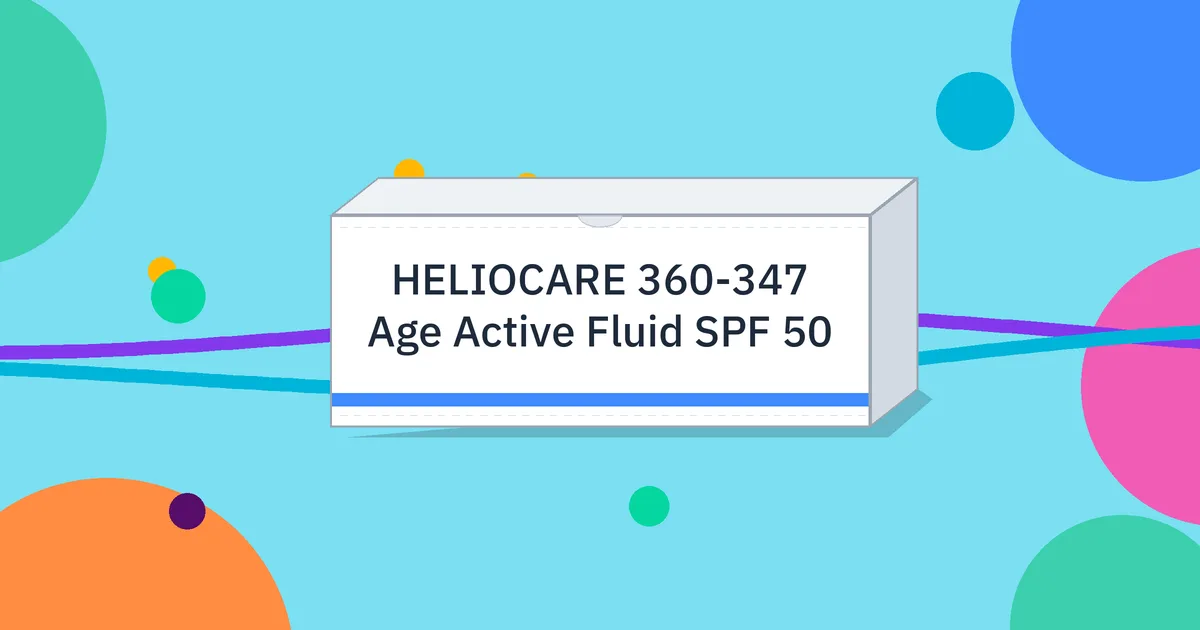 Symbolbild: Packung mit der Aufschrift HELIOCARE 360-347 Age Active Fluid SPF 50 (PZN 17293526) – Verfügbarkeit und Bezug in Apotheken in Frankfurt am Main