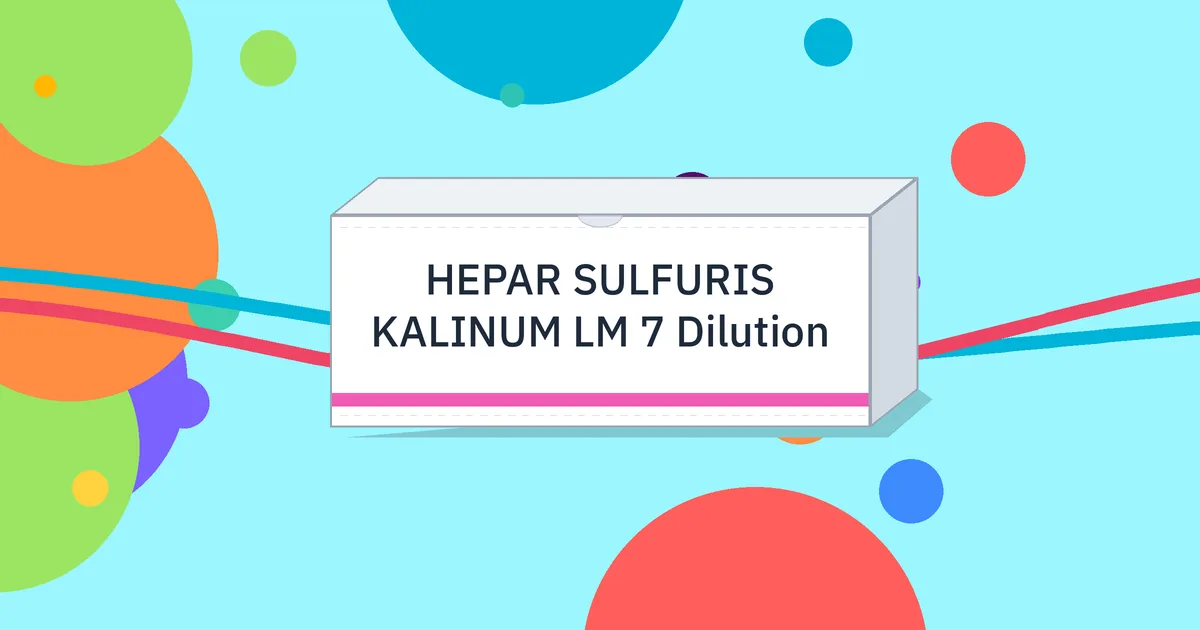 Symbolbild: Packung mit der Aufschrift HEPAR SULFURIS KALINUM LM 7 Dilution (PZN 12887818) – Verfügbarkeit und Bezug in Apotheken in Frankfurt am Main