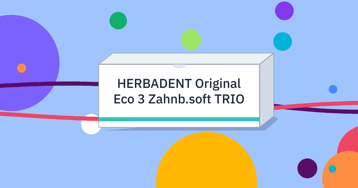 Symbolbild: Packung mit der Aufschrift HERBADENT Original Eco 3 Zahnb.soft TRIO (PZN 20256701) – Verfügbarkeit und Bezug in Apotheken in Frankfurt am Main