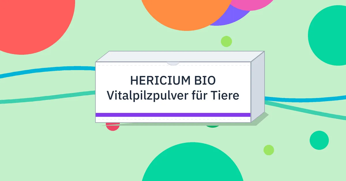 Symbolbild: Packung mit der Aufschrift HERICIUM BIO Vitalpilzpulver für Tiere (PZN 10745669) – Verfügbarkeit und Bezug in Apotheken in Frankfurt am Main