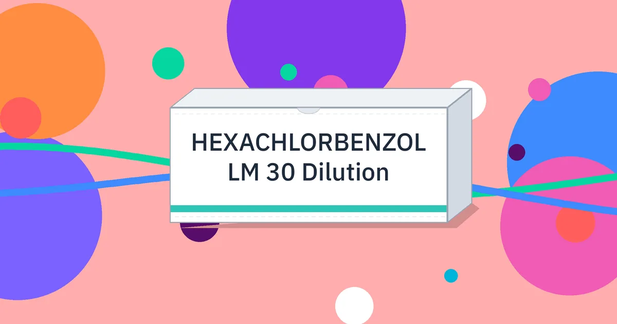 Symbolbild: Packung mit der Aufschrift HEXACHLORBENZOL LM 30 Dilution (PZN 12889042) – Verfügbarkeit und Bezug in Apotheken in Frankfurt am Main