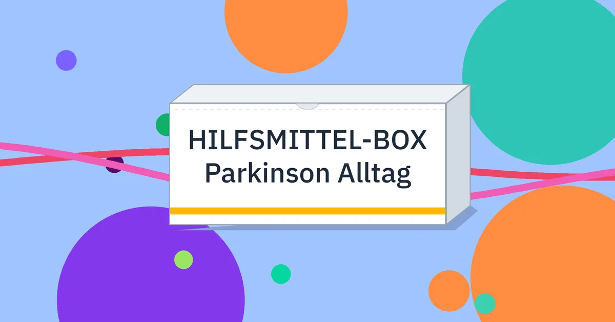 Symbolbild: Packung mit der Aufschrift HILFSMITTEL-BOX Parkinson Alltag (PZN 15385141) – Verfügbarkeit und Bezug in Apotheken in Frankfurt am Main