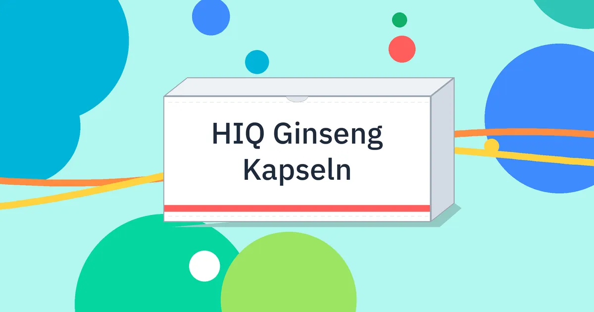 Symbolbild: Packung mit der Aufschrift HIQ Ginseng Kapseln (PZN 18334084) – Verfügbarkeit und Bezug in Apotheken in Frankfurt am Main