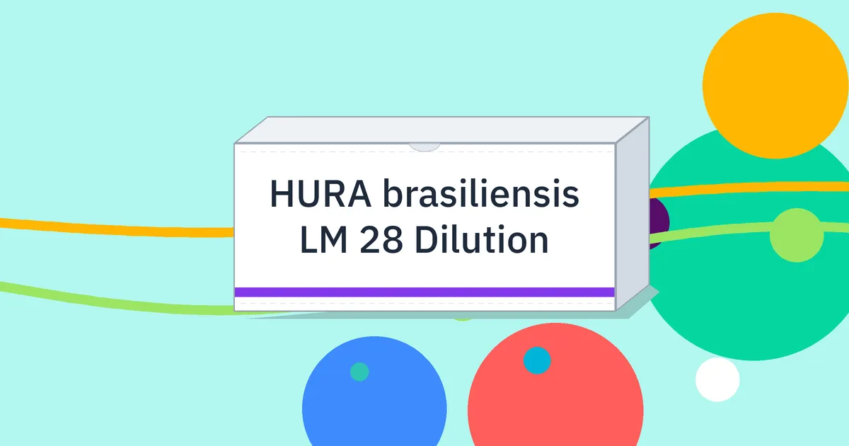Symbolbild: Packung mit der Aufschrift HURA brasiliensis LM 28 Dilution (PZN 12889912) – Verfügbarkeit und Bezug in Apotheken in Frankfurt am Main