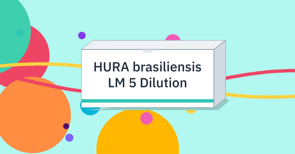 Symbolbild: Packung mit der Aufschrift HURA brasiliensis LM 5 Dilution (PZN 12889645) – Verfügbarkeit und Bezug in Apotheken in Frankfurt am Main