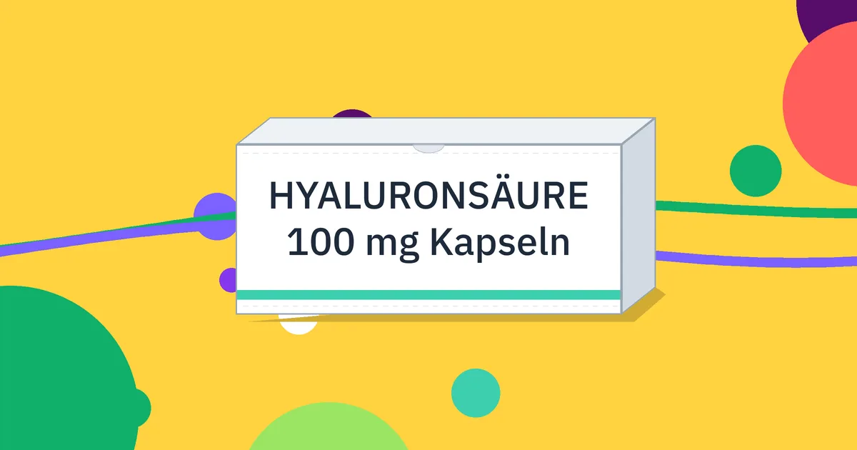 Symbolbild: Packung mit der Aufschrift HYALURONSÄURE 100 mg Kapseln (PZN 09667651) – Verfügbarkeit und Bezug in Apotheken in Frankfurt am Main