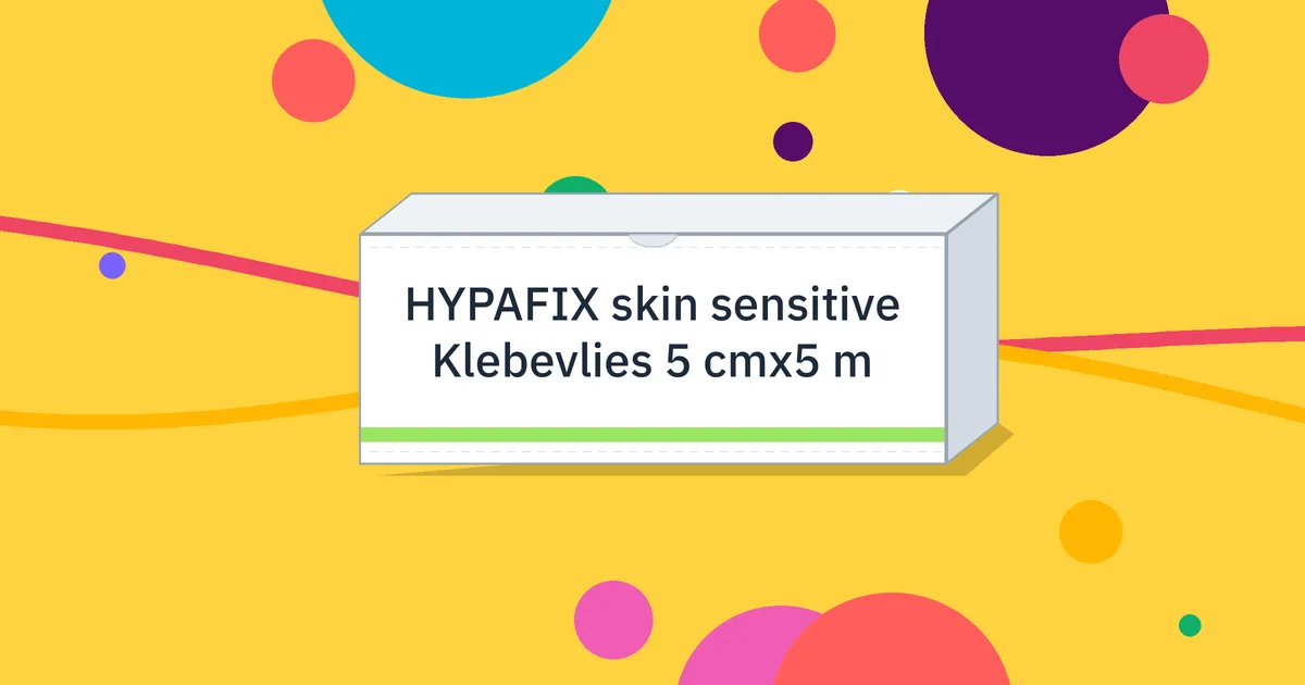 Symbolbild: Packung mit der Aufschrift HYPAFIX skin sensitive Klebevlies 5 cmx5 m (PZN 18760036) – Verfügbarkeit und Bezug in Apotheken in Frankfurt am Main