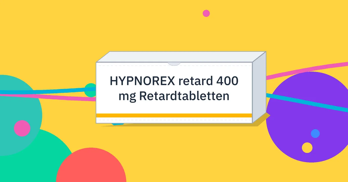 Symbolbild: Packung mit der Aufschrift HYPNOREX retard 400 mg Retardtabletten (PZN 15238859) – Verfügbarkeit und Bezug in Apotheken in Frankfurt am Main