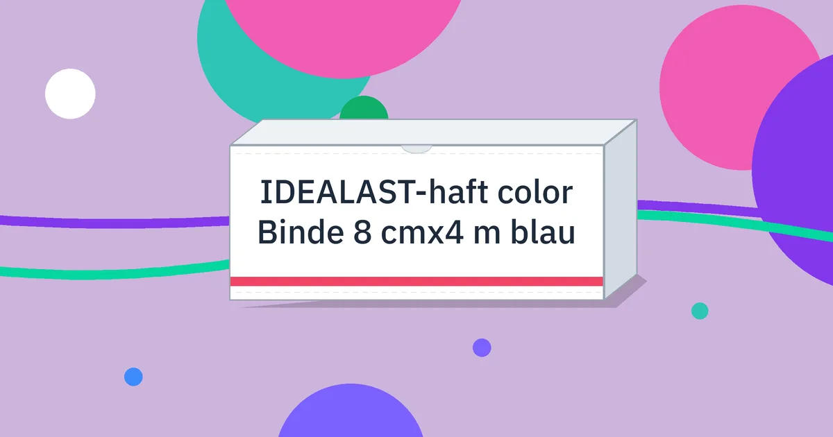 Symbolbild: Packung mit der Aufschrift IDEALAST-haft color Binde 8 cmx4 m blau (PZN 12579407) – Verfügbarkeit und Bezug in Apotheken in Frankfurt am Main