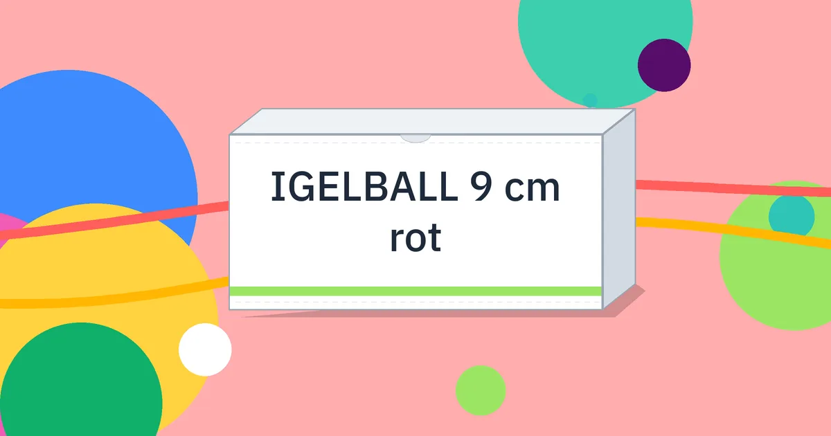 Symbolbild: Packung mit der Aufschrift IGELBALL 9 cm rot (PZN 00211576) – Verfügbarkeit und Bezug in Apotheken in Frankfurt am Main