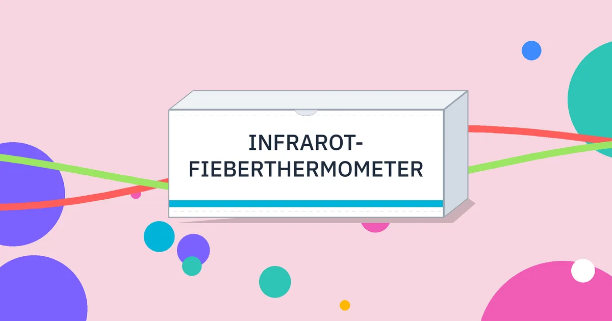 Symbolbild: Packung mit der Aufschrift INFRAROT-FIEBERTHERMOMETER (PZN 16837131) – Verfügbarkeit und Bezug in Apotheken in Frankfurt am Main