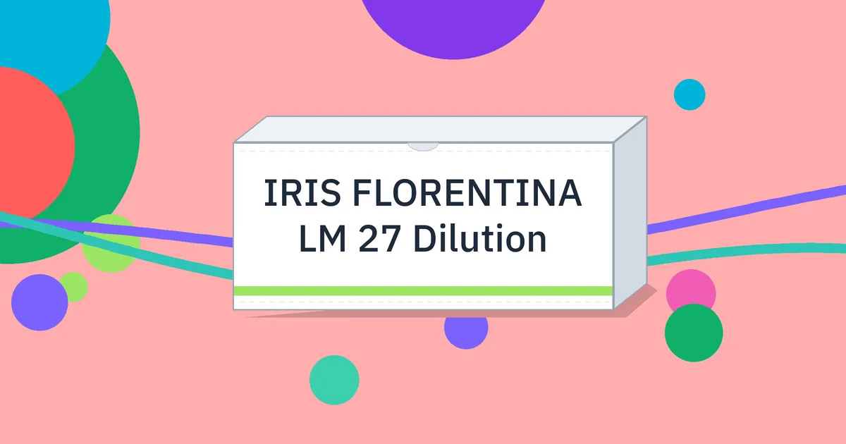Symbolbild: Packung mit der Aufschrift IRIS FLORENTINA LM 27 Dilution (PZN 13561102) – Verfügbarkeit und Bezug in Apotheken in Frankfurt am Main