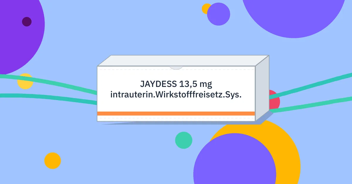 Symbolbild: Packung mit der Aufschrift JAYDESS 13,5 mg intrauterin.Wirkstofffreisetz.Sys. (PZN 17508116) – Verfügbarkeit und Bezug in Apotheken in Frankfurt am Main