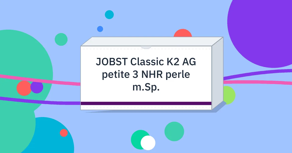 Symbolbild: Packung mit der Aufschrift JOBST Classic K2 AG petite 3 NHR perle m.Sp. (PZN 10727944) – Verfügbarkeit und Bezug in Apotheken in Frankfurt am Main
