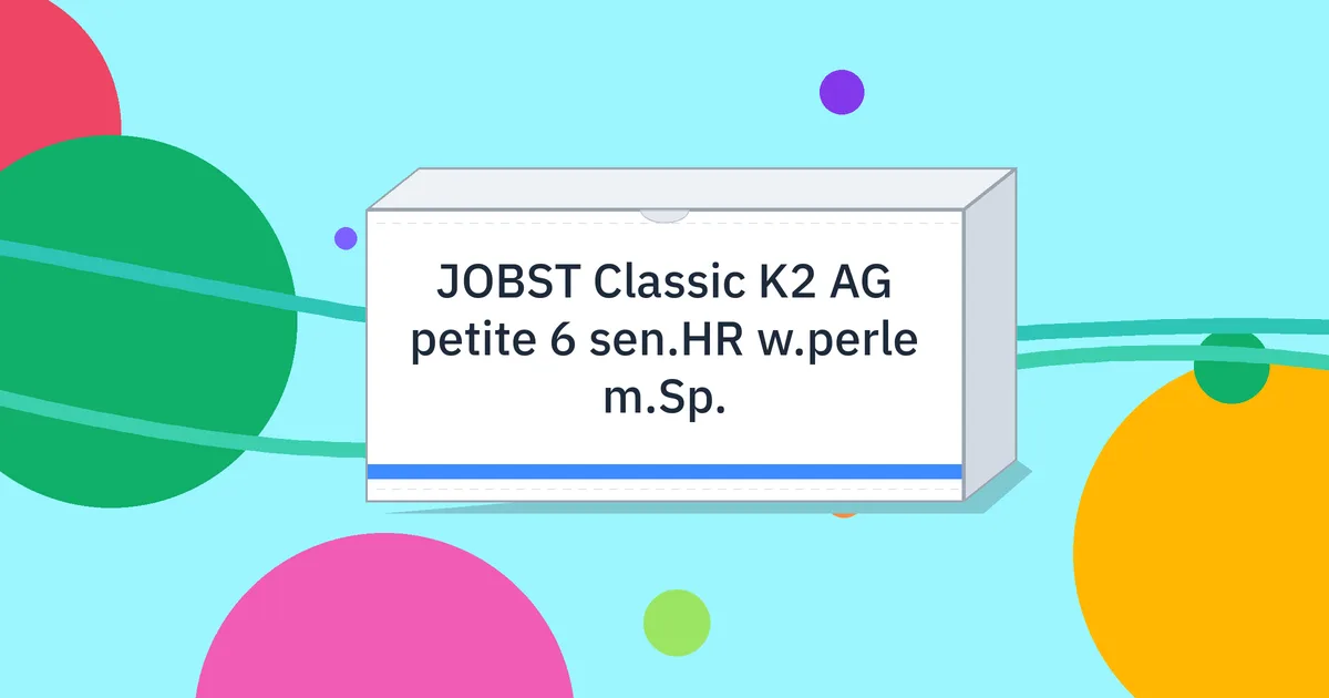 Symbolbild: Packung mit der Aufschrift JOBST Classic K2 AG petite 6 sen.HR w.perle m.Sp. (PZN 17962022) – Verfügbarkeit und Bezug in Apotheken in Frankfurt am Main