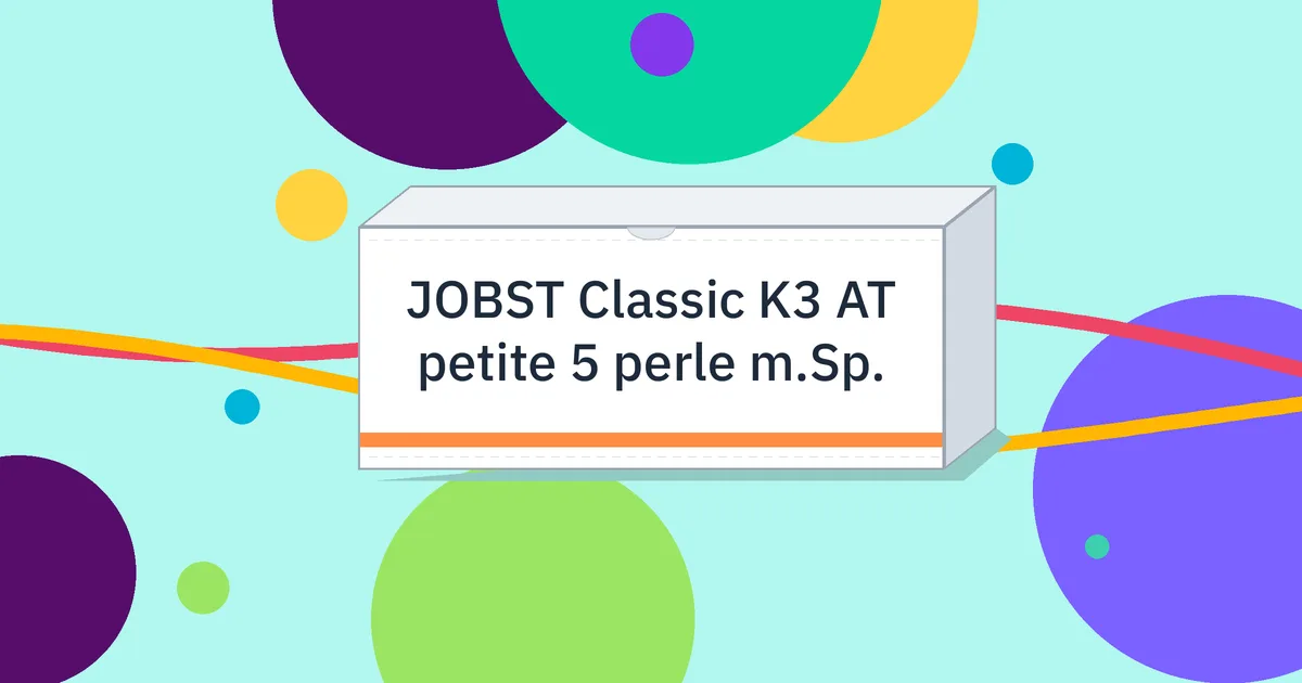Symbolbild: Packung mit der Aufschrift JOBST Classic K3 AT petite 5 perle m.Sp. (PZN 13077122) – Verfügbarkeit und Bezug in Apotheken in Frankfurt am Main
