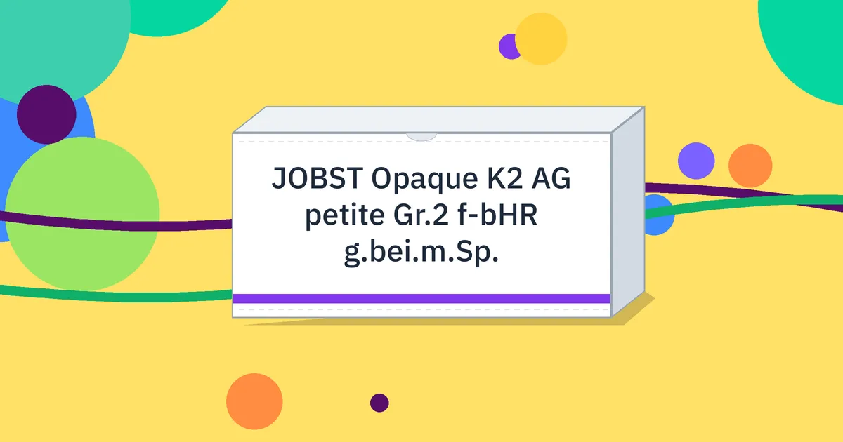 Symbolbild: Packung mit der Aufschrift JOBST Opaque K2 AG petite Gr.2 f-bHR g.bei.m.Sp. (PZN 16283595) – Verfügbarkeit und Bezug in Apotheken in Frankfurt am Main