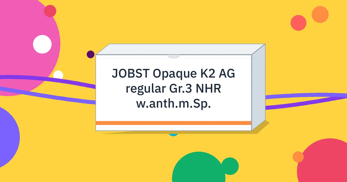 Symbolbild: Packung mit der Aufschrift JOBST Opaque K2 AG regular Gr.3 NHR w.anth.m.Sp. (PZN 16279694) – Verfügbarkeit und Bezug in Apotheken in Frankfurt am Main