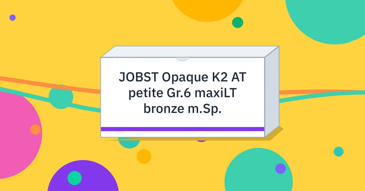 Symbolbild: Packung mit der Aufschrift JOBST Opaque K2 AT petite Gr.6 maxiLT bronze m.Sp. (PZN 13118507) – Verfügbarkeit und Bezug in Apotheken in Frankfurt am Main