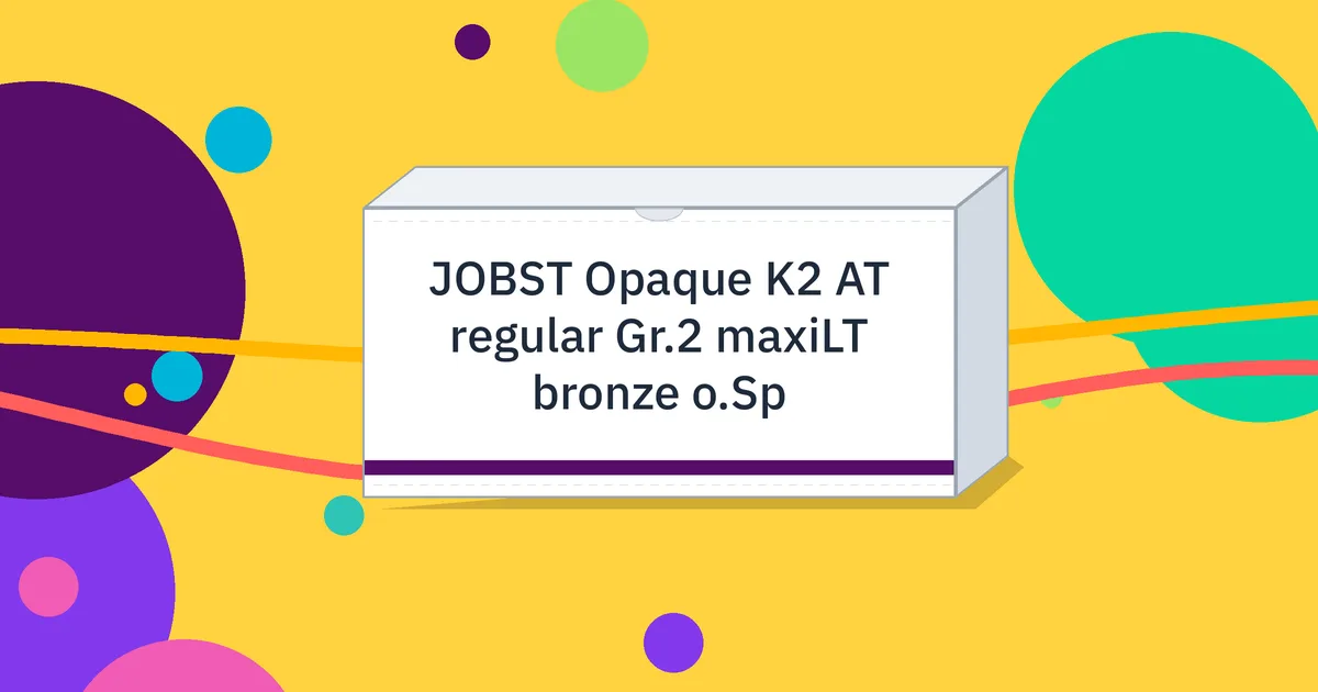 Symbolbild: Packung mit der Aufschrift JOBST Opaque K2 AT regular Gr.2 maxiLT bronze o.Sp (PZN 13160774) – Verfügbarkeit und Bezug in Apotheken in Frankfurt am Main