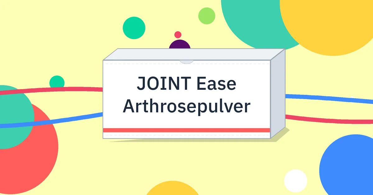 Symbolbild: Packung mit der Aufschrift JOINT Ease Arthrosepulver (PZN 20194064) – Verfügbarkeit und Bezug in Apotheken in Frankfurt am Main