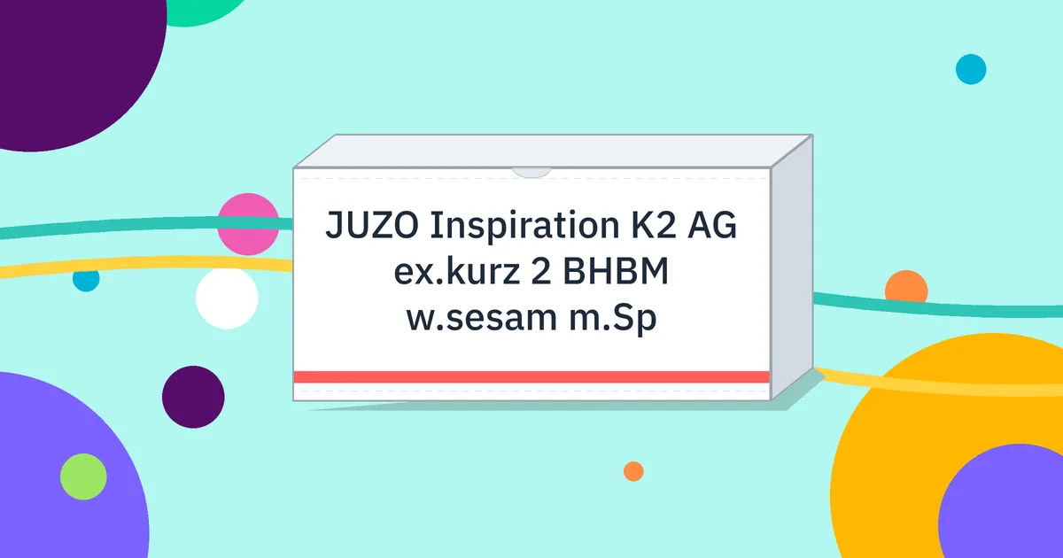 Symbolbild: Packung mit der Aufschrift JUZO Inspiration K2 AG ex.kurz 2 BHBM w.sesam m.Sp (PZN 14883925) – Verfügbarkeit und Bezug in Apotheken in Frankfurt am Main