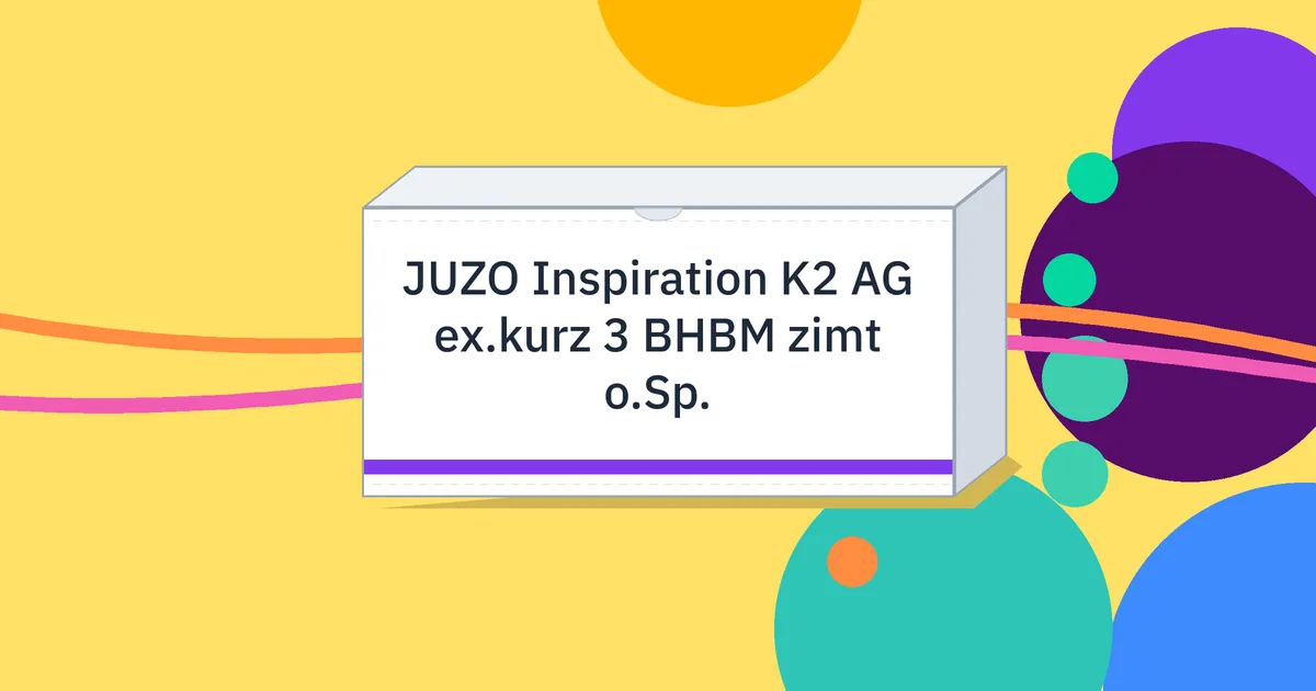 Symbolbild: Packung mit der Aufschrift JUZO Inspiration K2 AG ex.kurz 3 BHBM zimt o.Sp. (PZN 14877882) – Verfügbarkeit und Bezug in Apotheken in Frankfurt am Main