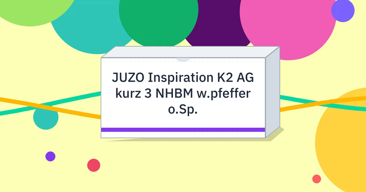 Symbolbild: Packung mit der Aufschrift JUZO Inspiration K2 AG kurz 3 NHBM w.pfeffer o.Sp. (PZN 14948582) – Verfügbarkeit und Bezug in Apotheken in Frankfurt am Main