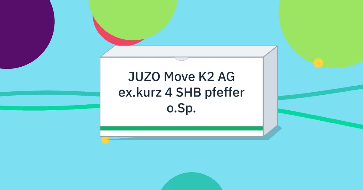 Symbolbild: Packung mit der Aufschrift JUZO Move K2 AG ex.kurz 4 SHB pfeffer o.Sp. (PZN 16651828) – Verfügbarkeit und Bezug in Apotheken in Frankfurt am Main