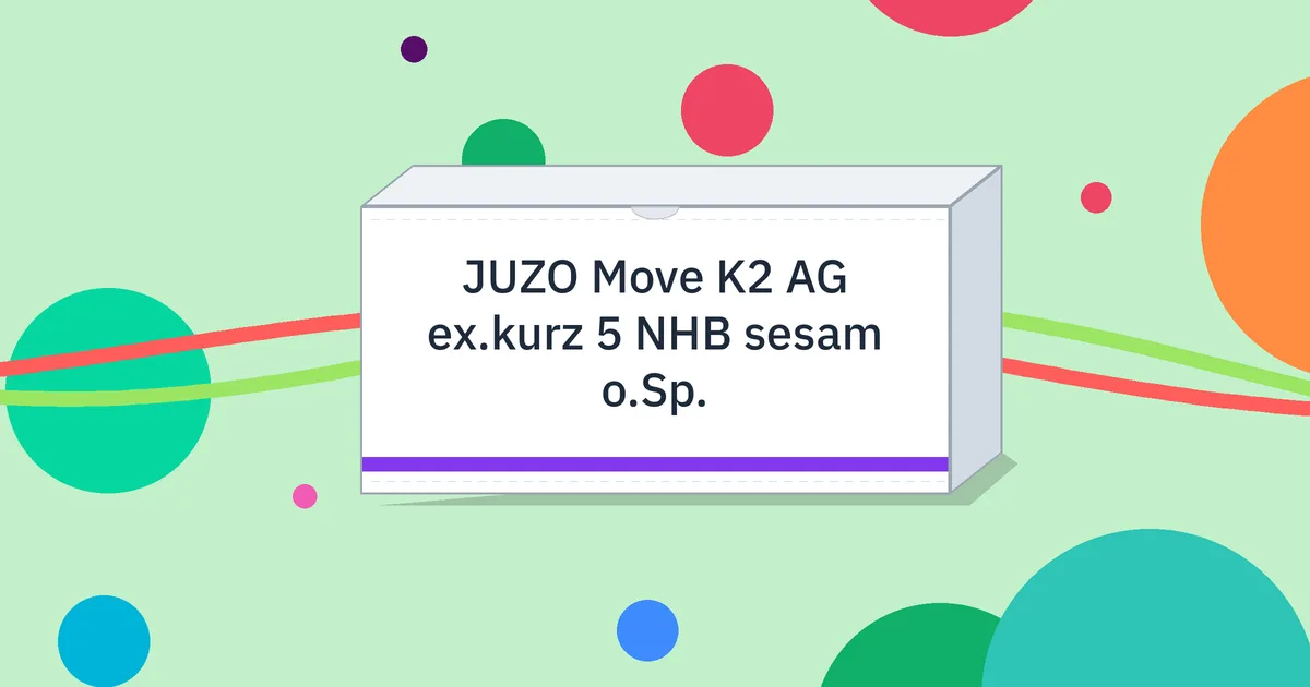 Symbolbild: Packung mit der Aufschrift JUZO Move K2 AG ex.kurz 5 NHB sesam o.Sp. (PZN 18533719) – Verfügbarkeit und Bezug in Apotheken in Frankfurt am Main
