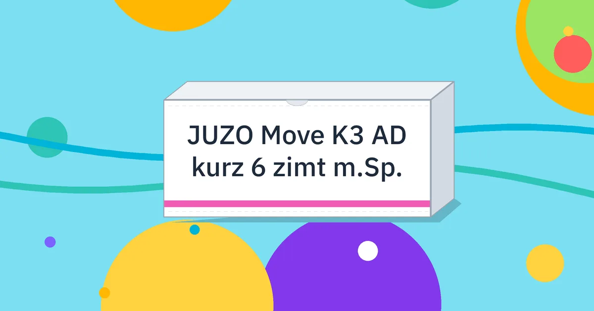Symbolbild: Packung mit der Aufschrift JUZO Move K3 AD kurz 6 zimt m.Sp. (PZN 18567948) – Verfügbarkeit und Bezug in Apotheken in Frankfurt am Main