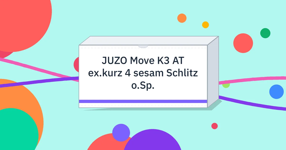 Symbolbild: Packung mit der Aufschrift JUZO Move K3 AT ex.kurz 4 sesam Schlitz o.Sp. (PZN 20682591) – Verfügbarkeit und Bezug in Apotheken in Frankfurt am Main