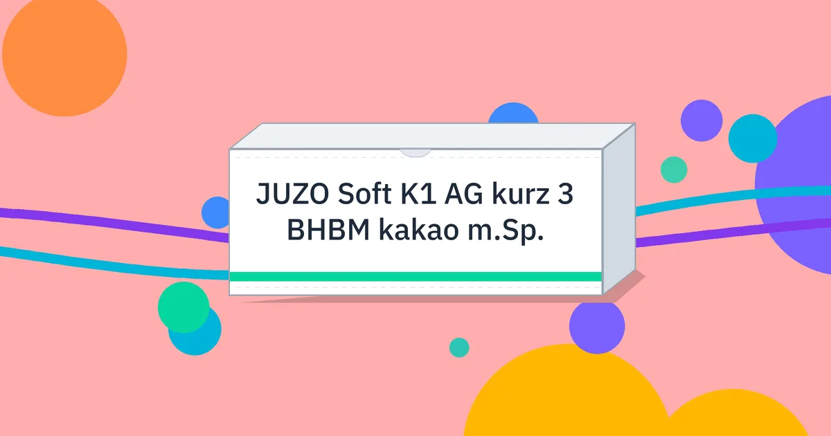 Symbolbild: Packung mit der Aufschrift JUZO Soft K1 AG kurz 3 BHBM kakao m.Sp. (PZN 14855998) – Verfügbarkeit und Bezug in Apotheken in Frankfurt am Main