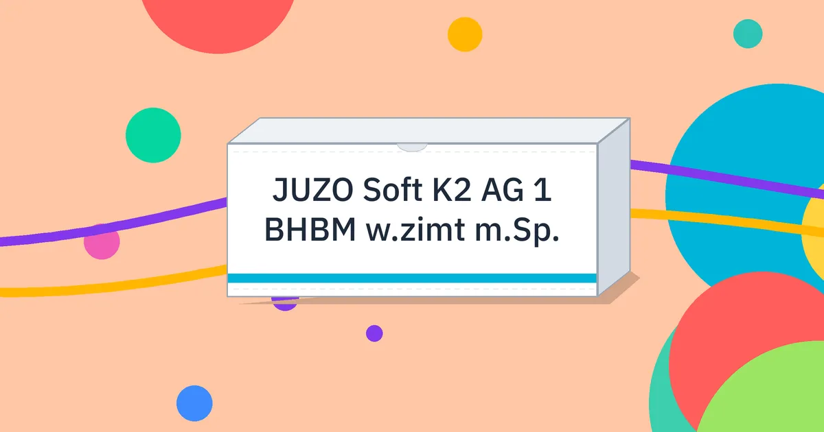 Symbolbild: Packung mit der Aufschrift JUZO Soft K2 AG 1 BHBM w.zimt m.Sp. (PZN 14866720) – Verfügbarkeit und Bezug in Apotheken in Frankfurt am Main
