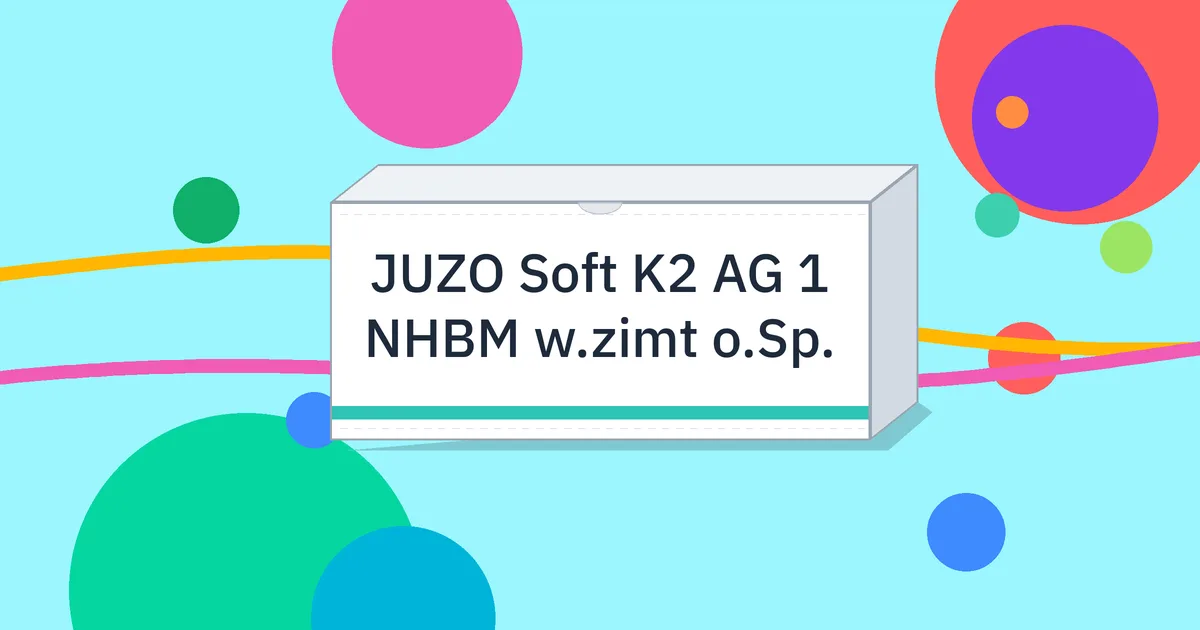 Symbolbild: Packung mit der Aufschrift JUZO Soft K2 AG 1 NHBM w.zimt o.Sp. (PZN 14997126) – Verfügbarkeit und Bezug in Apotheken in Frankfurt am Main
