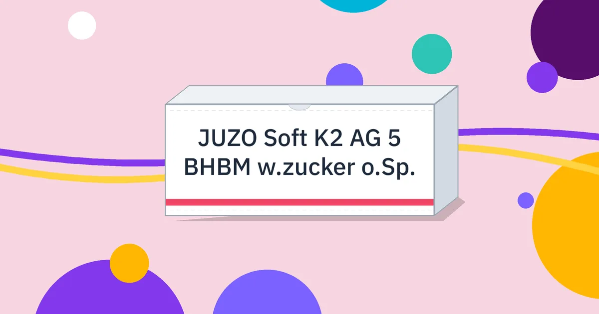 Symbolbild: Packung mit der Aufschrift JUZO Soft K2 AG 5 BHBM w.zucker o.Sp. (PZN 14868587) – Verfügbarkeit und Bezug in Apotheken in Frankfurt am Main